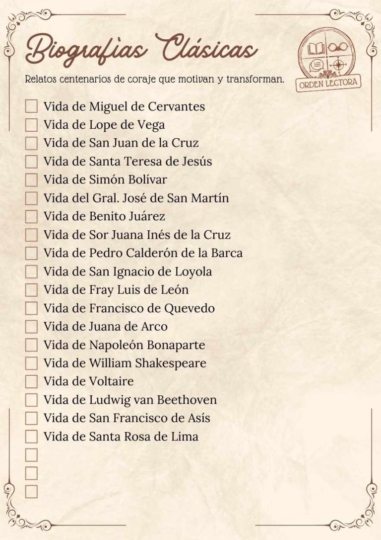 19 Biografías Clásicas para Descargar y Leer Gratis – Orden Lectora