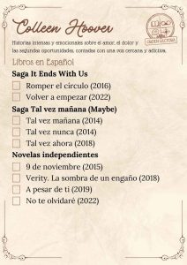 Colleen Hoover: Todos sus Libros en Español y en el Orden para Leerlos ...